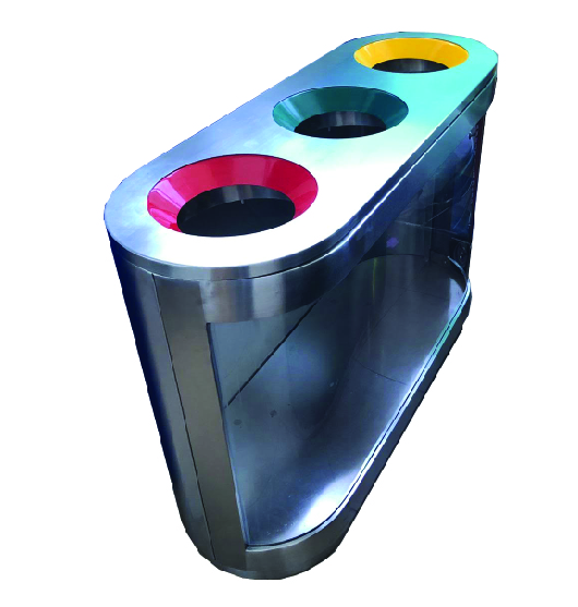 3-in-1 Silver & transparent Recycle bin | LTC Office Supplies Pte Ltd